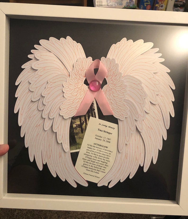 12 X 12 Memorial Angel Wings Shadow Box - Etsy