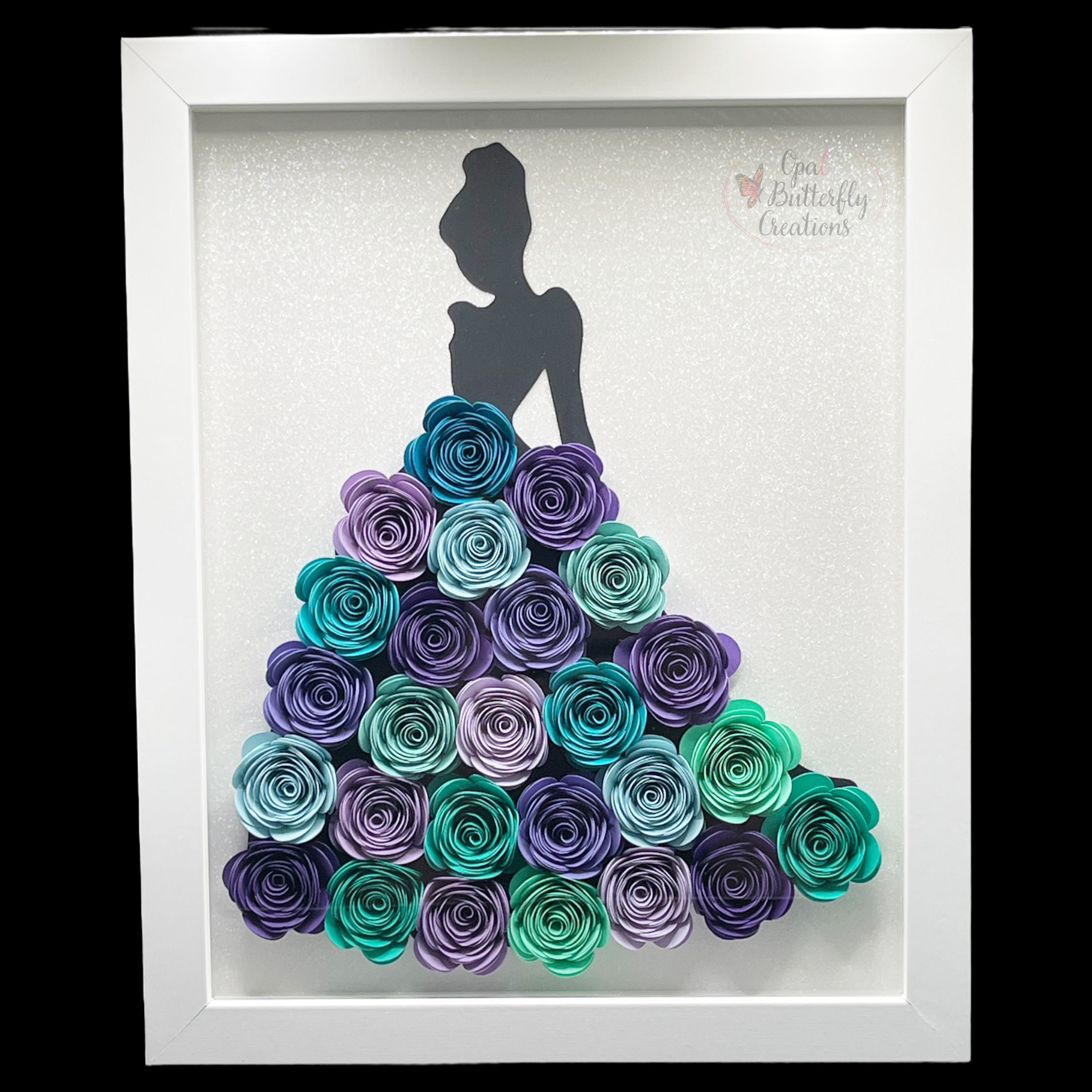 Princess Paper Flower Shadow Box Personalized Girl Gift - Etsy