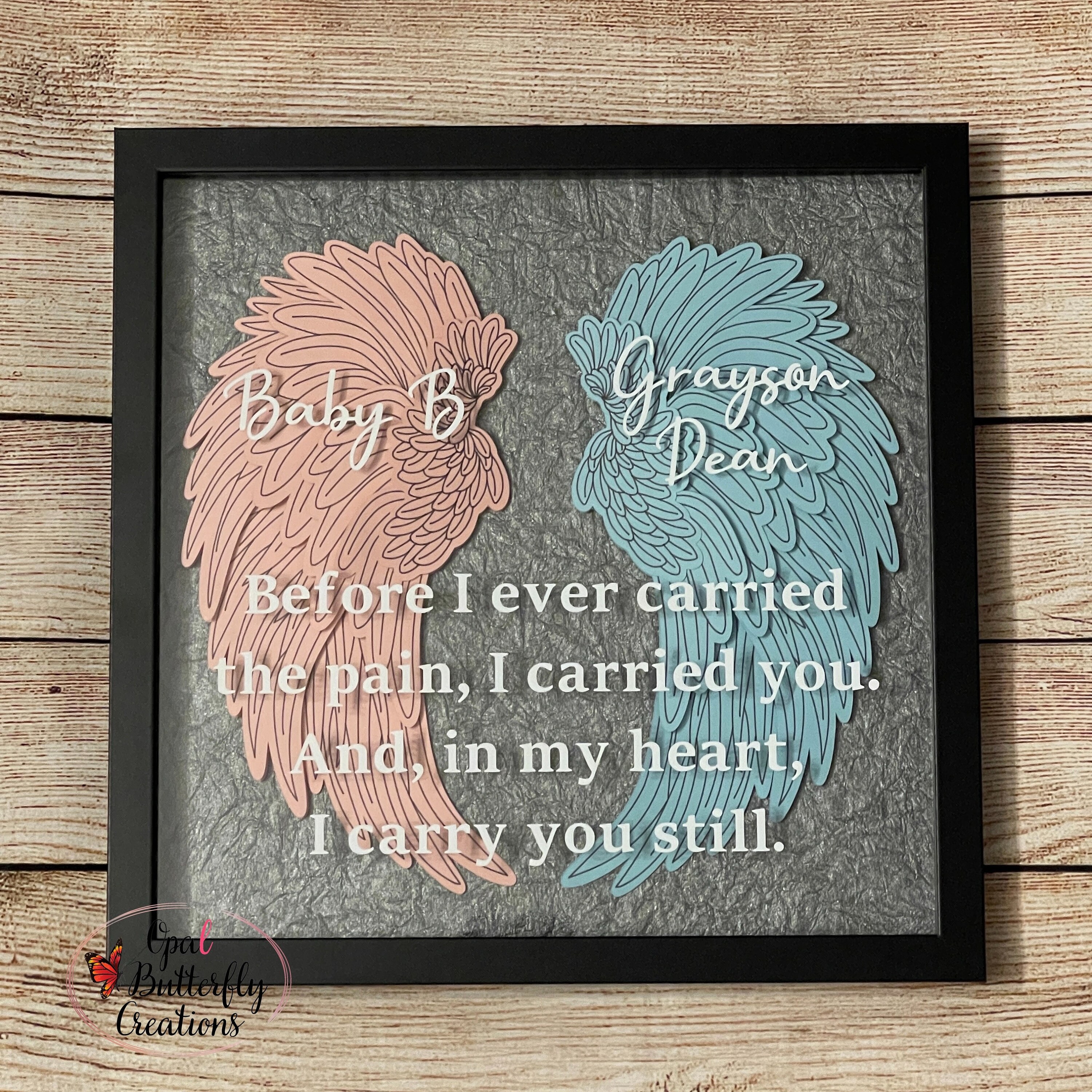 12 X 12 Memorial Angel Wings Shadow Box - Etsy Hong Kong