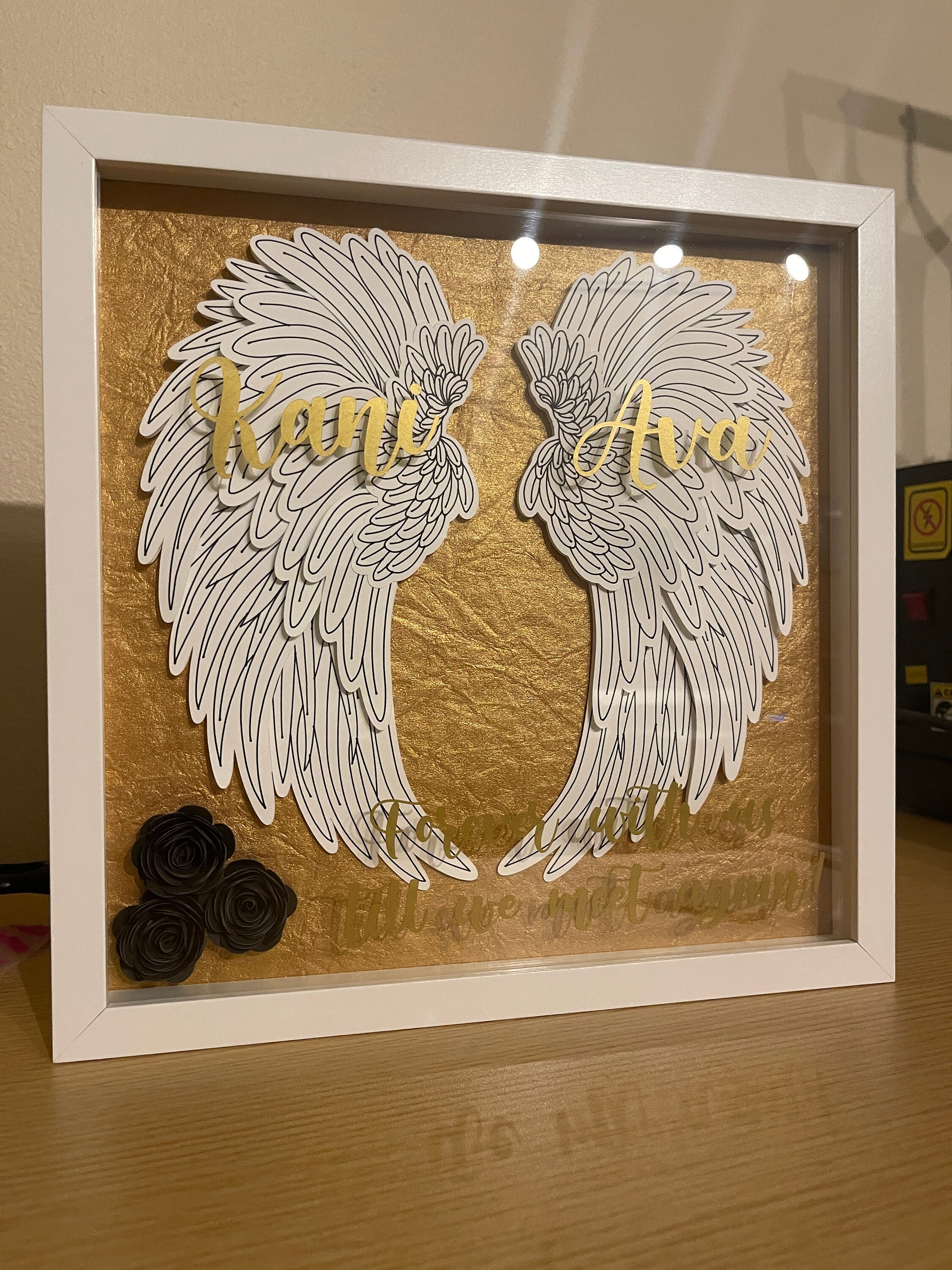 12 X 12 Memorial Angel Wings Shadow Box - Etsy Hong Kong