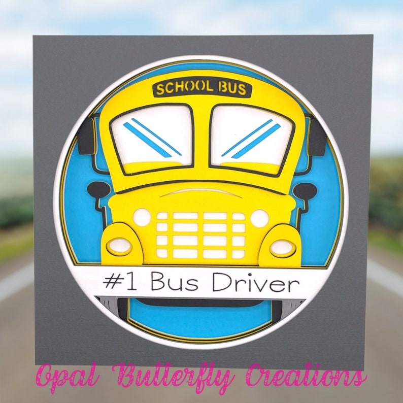 School Bus 3D Layered Shadow Box Bus Driver Gift Personalized - Etsy