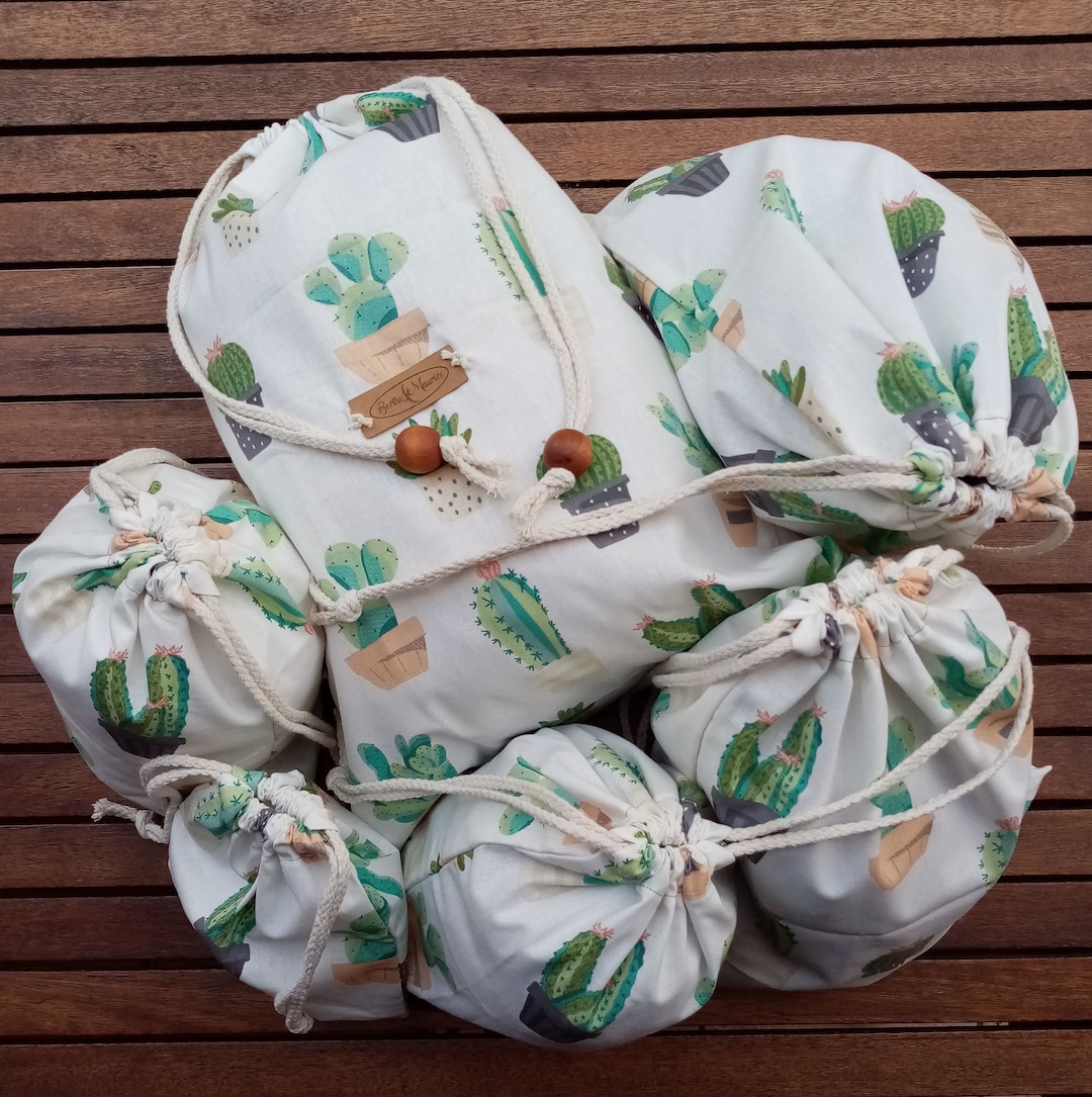 Set of 6 CACTUS Bulk Bags / Pouches - Etsy