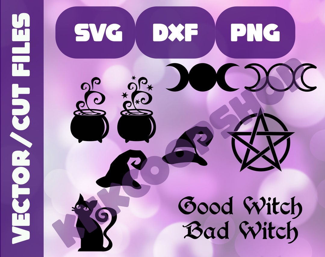 Digital Cut Files Pack: Witchy Wiccan Halloween Samhain SVG, PNG, DXF ...