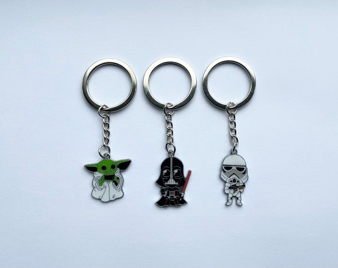 Star Wars Keyrings/keychains Cartoon Cute Emo Kids Goth Fun Jedi Darth ...