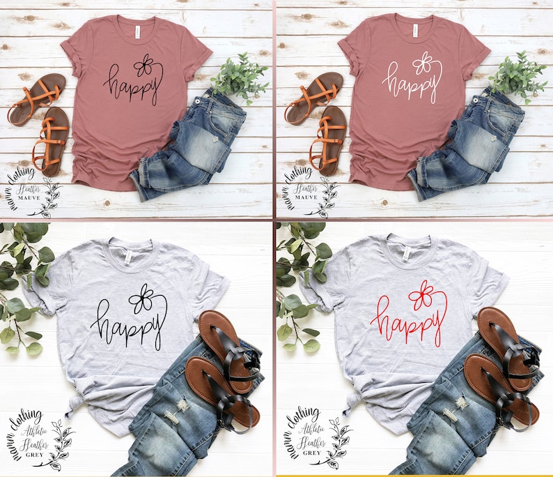 Choose Happy Shirt, Happy T-shirt, Womens Shirt, Happy Shirt, Positive ...