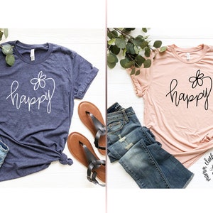 Choose Happy Shirt, Happy T-shirt, Womens Shirt, Happy Shirt, Positive ...