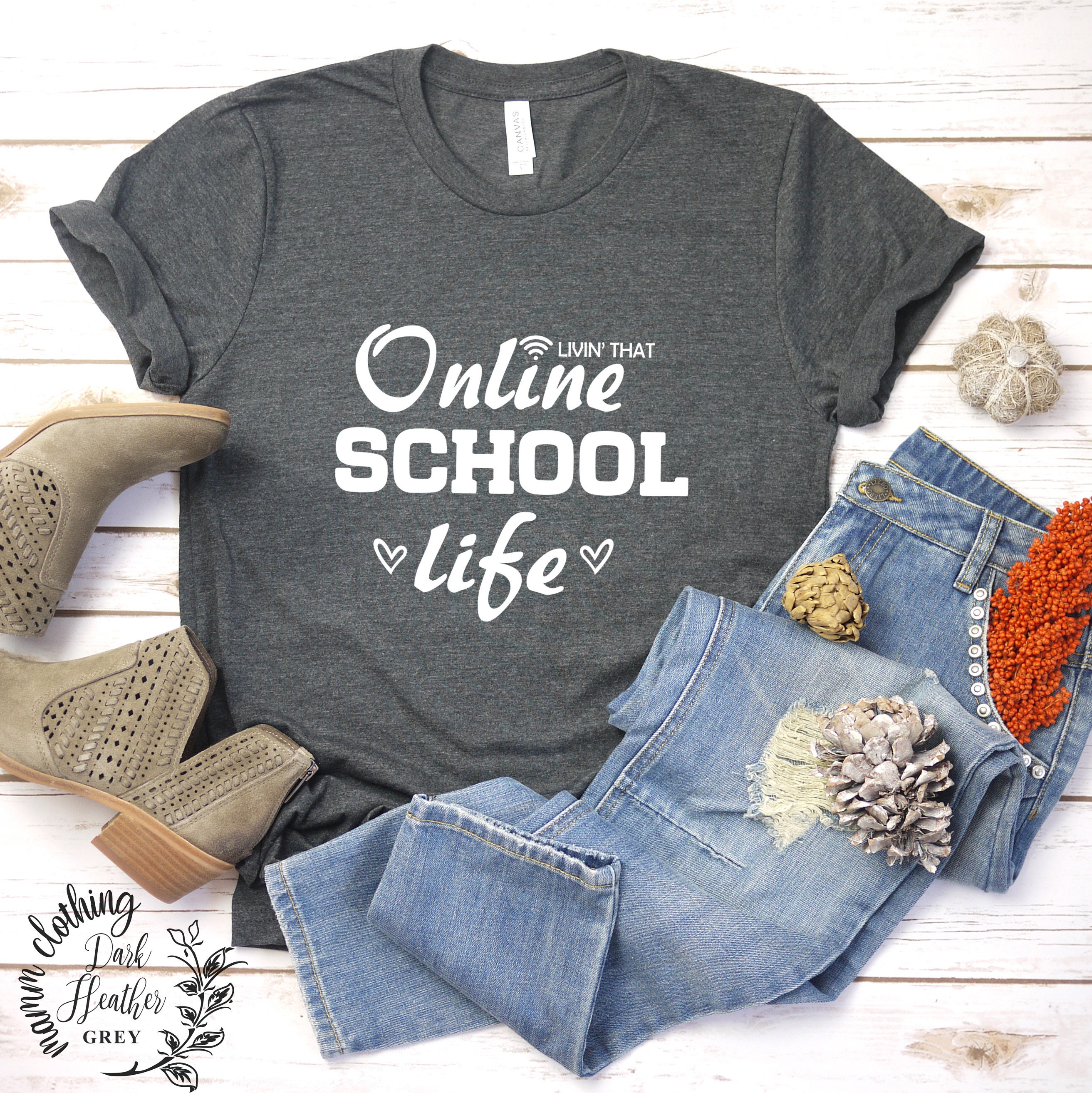 Living that Online School Life Shirt Home School shirt Class | Etsy