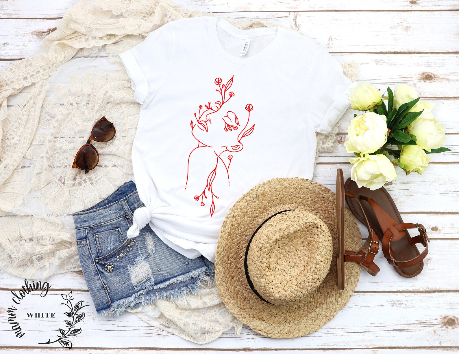 Abstract Woman Face Design, Women's Face T-shirt, Peace T-shirt ...