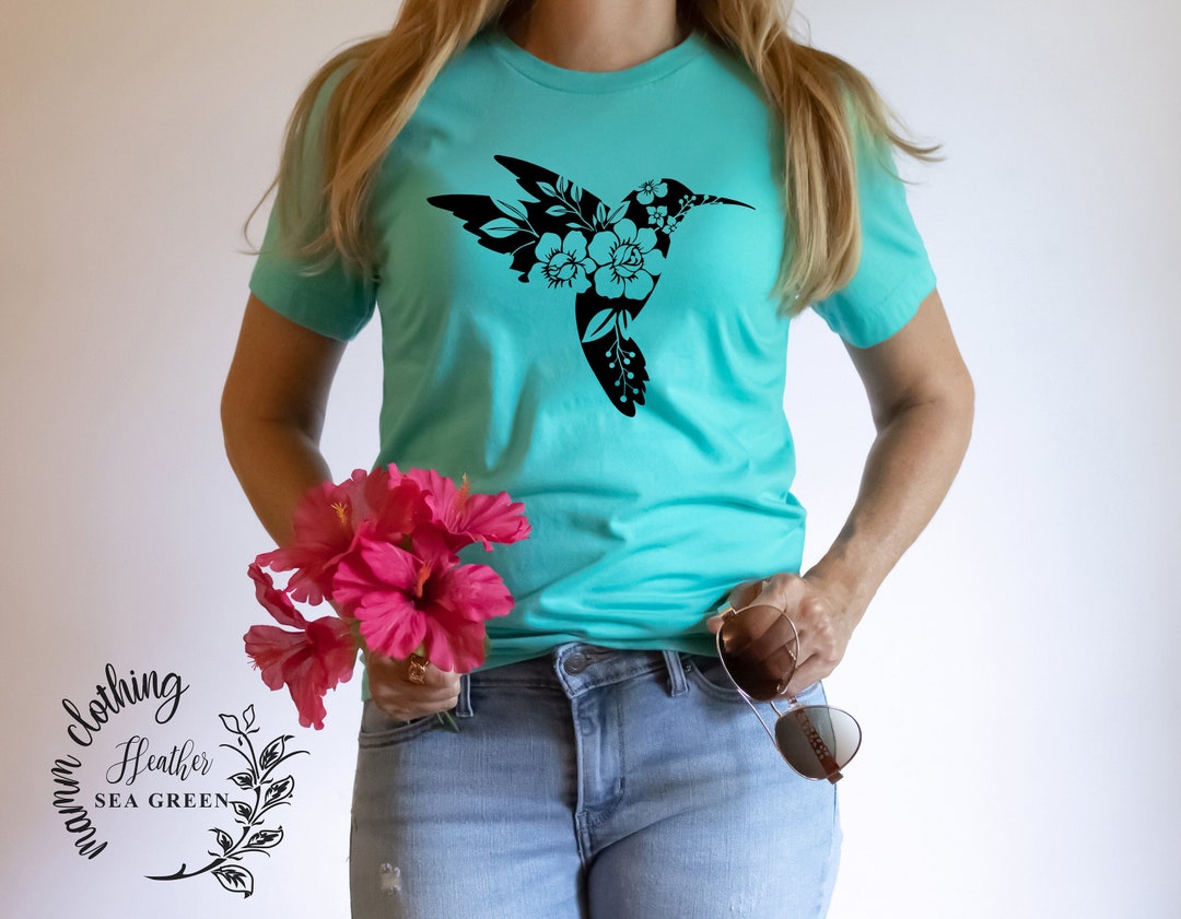 Bird Shirt / Graphic Birds / Floral Bird Shirt / Bird Flowers / Nature ...