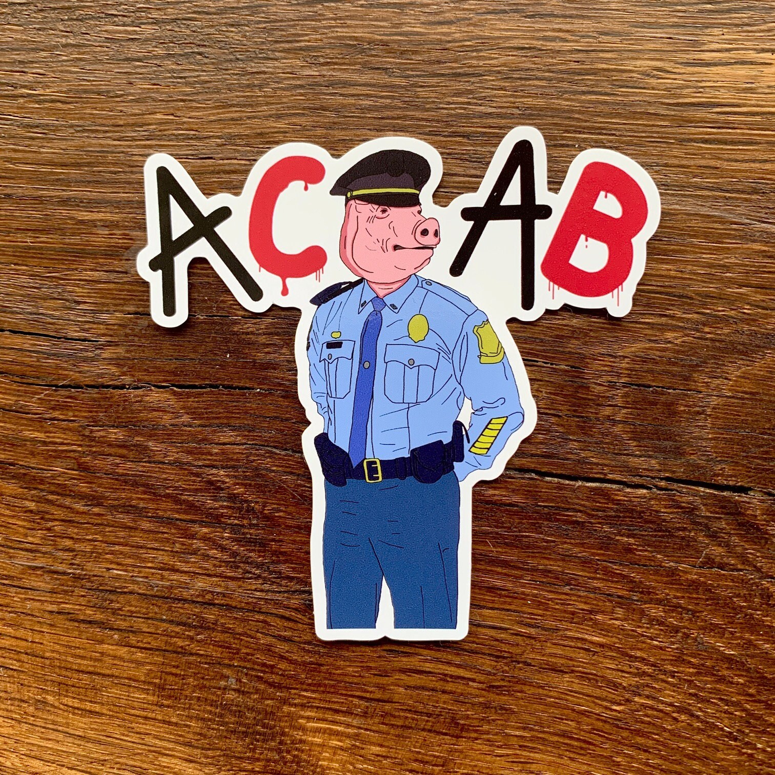 ACAB Pig Sticker - Etsy