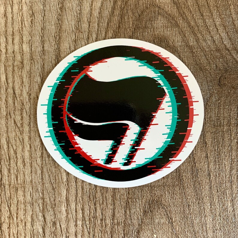 Antifascist Glitch Sticker | Etsy