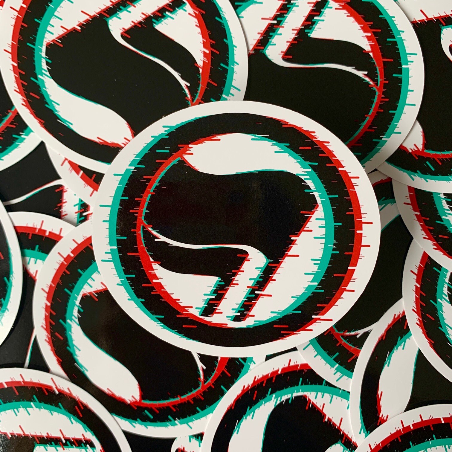 Antifascist Glitch Sticker - Etsy