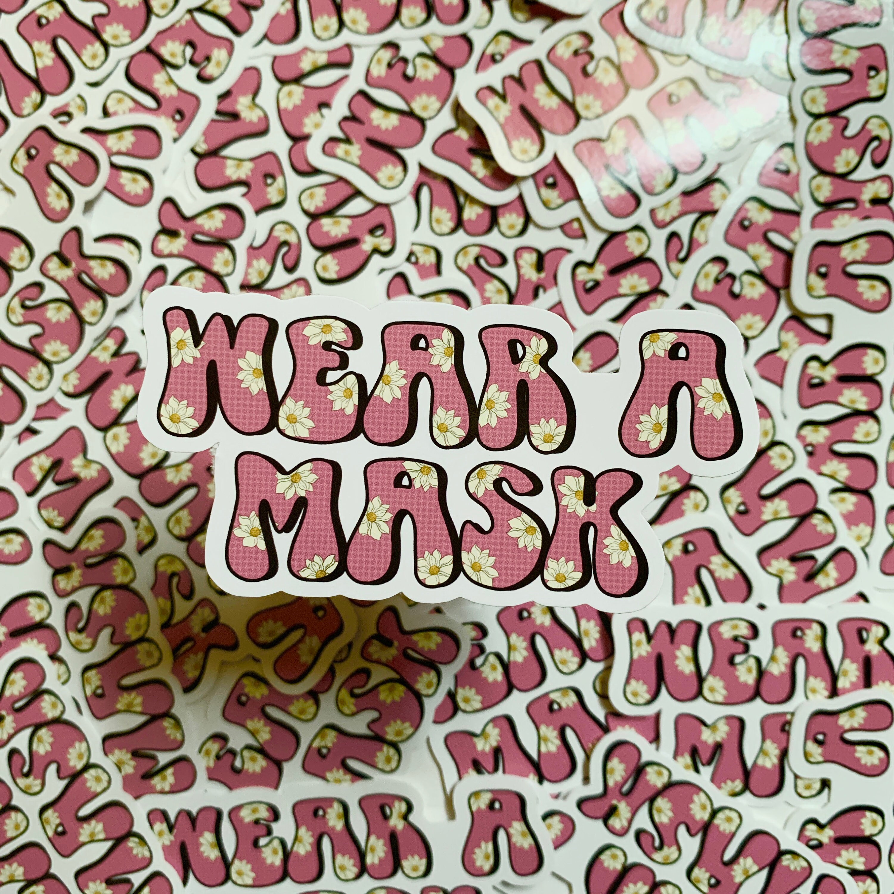 Wear A Mask Floral Sticker - Etsy