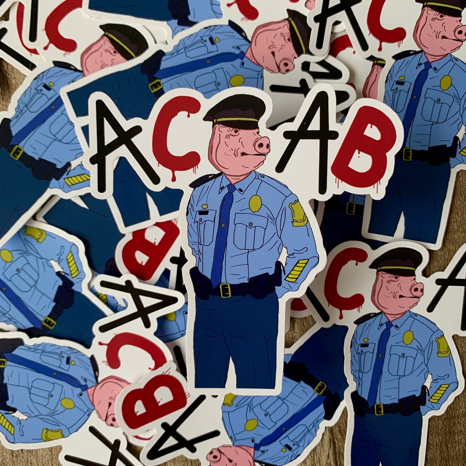 ACAB Pig Sticker - Etsy