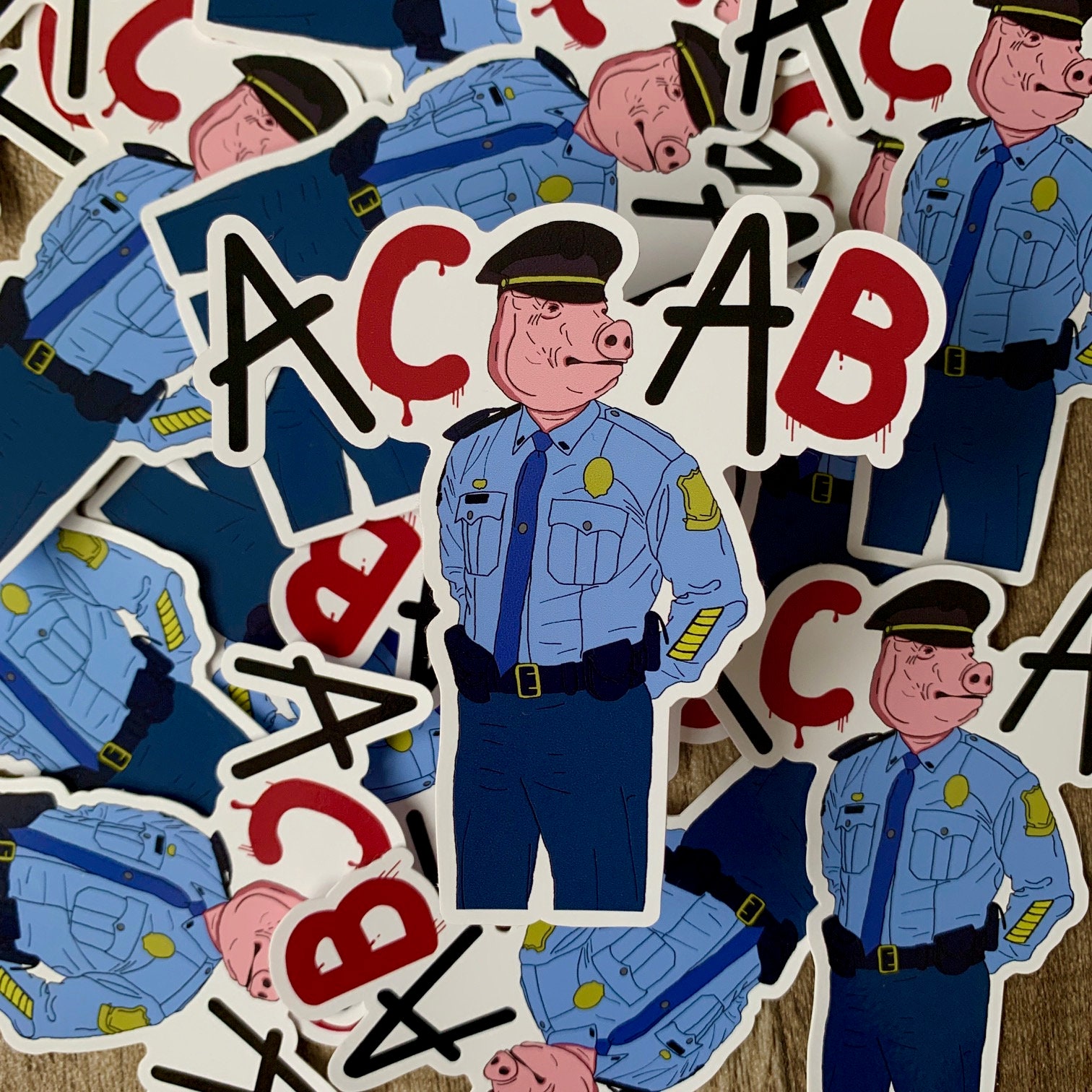 ACAB Pig Sticker - Etsy