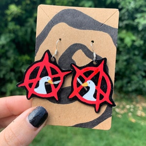 Handmade Anarchy Goose Earrings / Choose Standard Earrings or Clip-ons ...