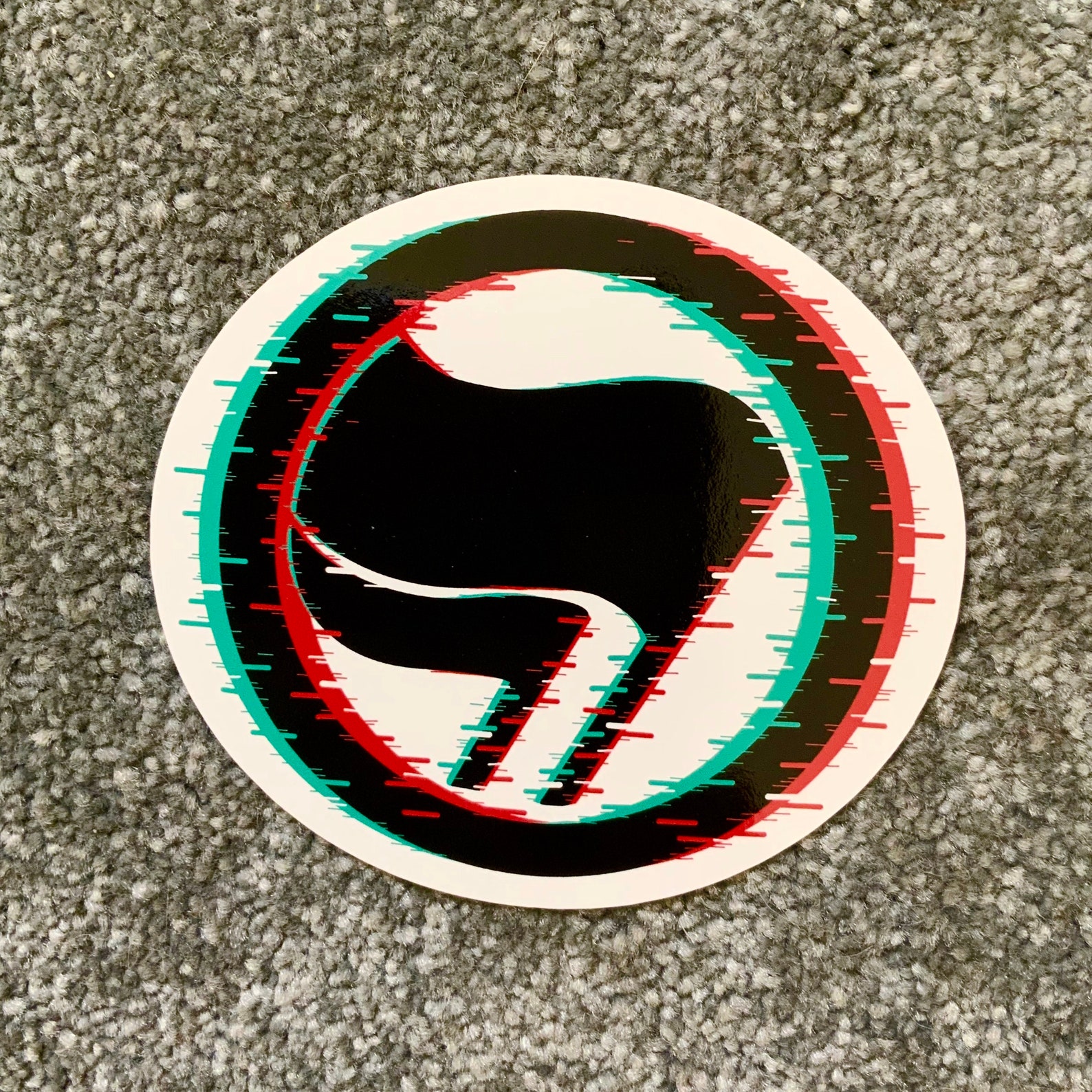 Antifascist glitch sticker | Etsy