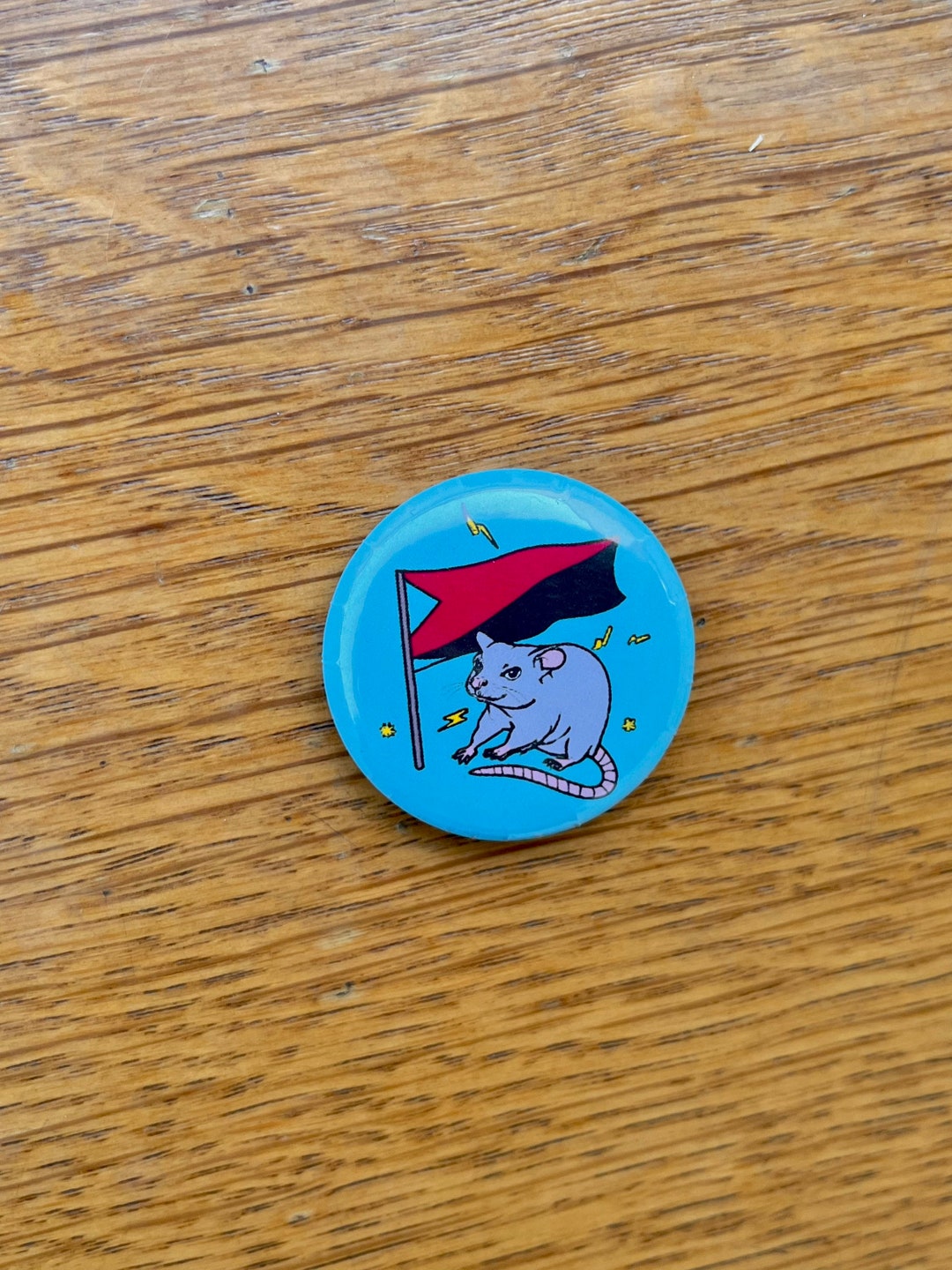 Anarcho Communist Rat Button Badge / 32mm 1 1/4inch / Leftist Anti ...
