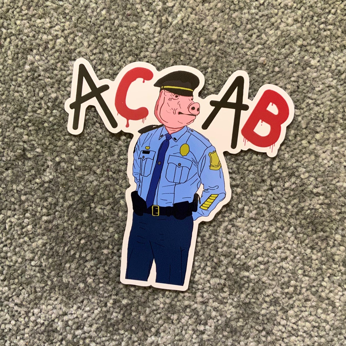 ACAB Pig Sticker - Etsy