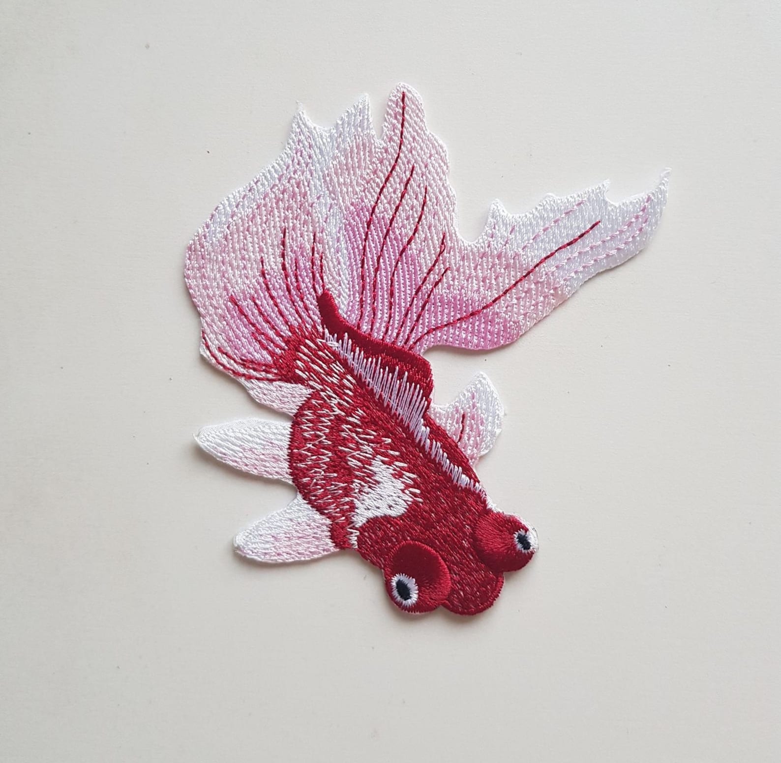 Embroidered Fish Patch/applique Wine Red 11cm X 11cm | Etsy