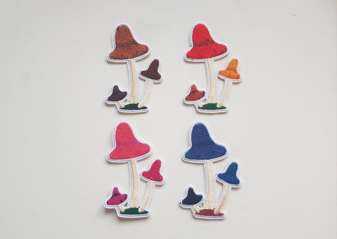 Embroidered Mushroom Patches - Exclusive Design - Iron-on or Sew-on ...