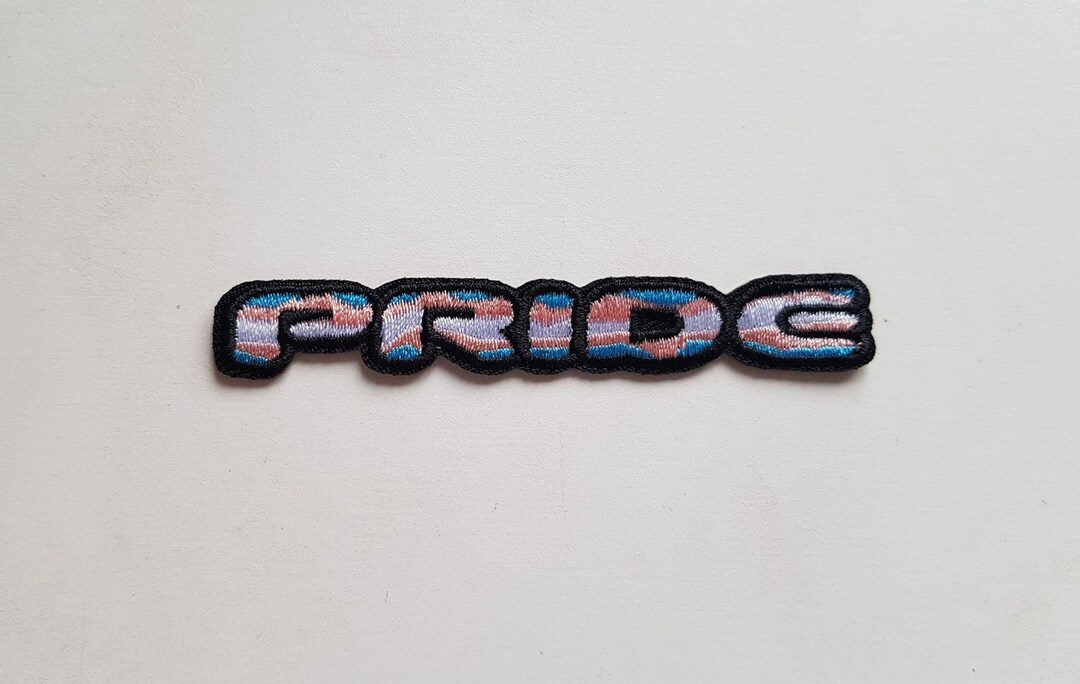 Trans PRIDE Embroidered Patch Iron-on or Sew-on 8cm X 1cm UK Dispatch ...