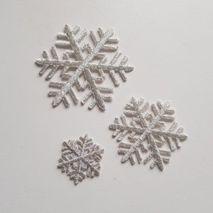 A Pair of Embroidered Snowflake Patch/appliques - Etsy