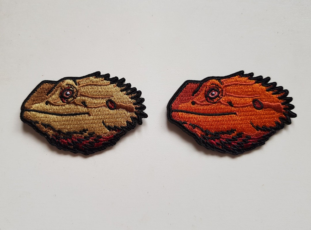 Bearded Dragon Patch/applique - Two Styles - 6cm X 4cm - Iron-on or Sew ...