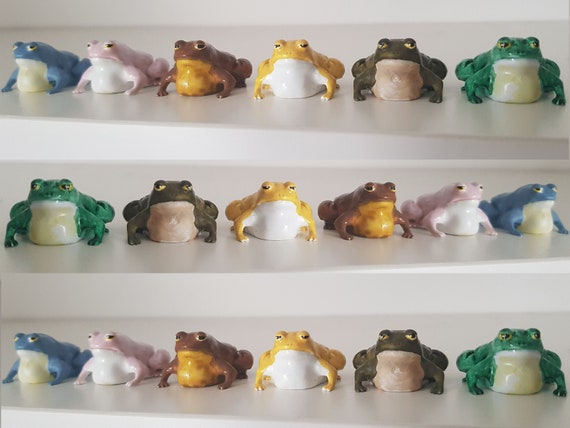 Miniature Grumpy Frog Figurines EXCLUSIVE Hand-painted and | Etsy