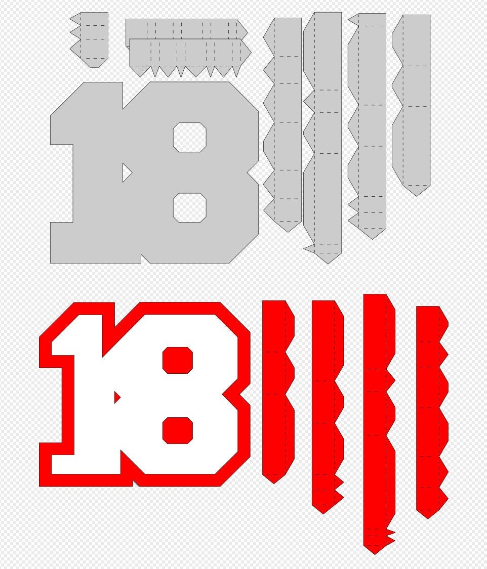 Fillable Number 18 With Lid SVG 3D Fillable Numbers Hollow | Etsy