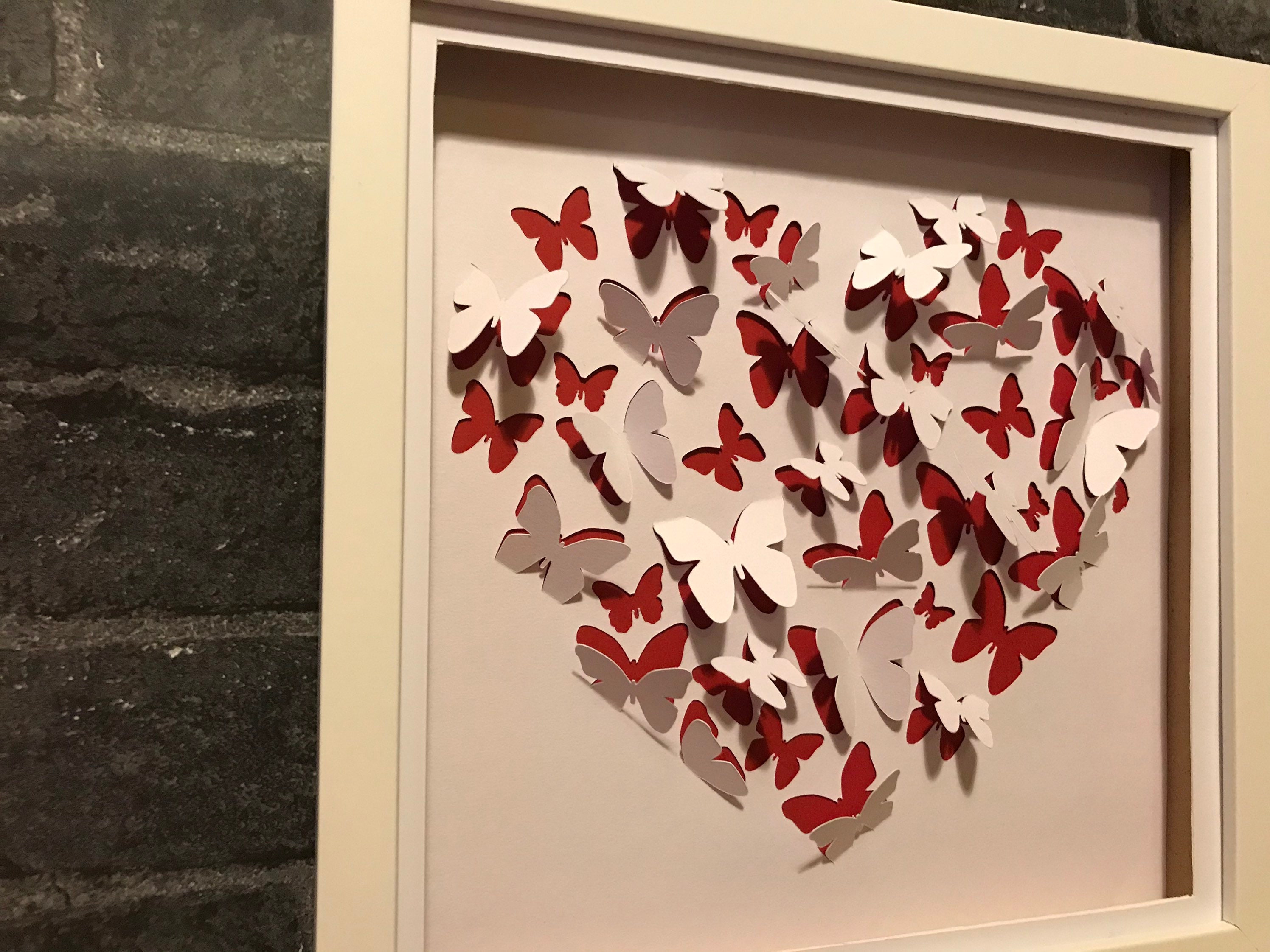 SVG 3D Pop up Papercraft Butterflies in Heart Shape Digital Cutting ...