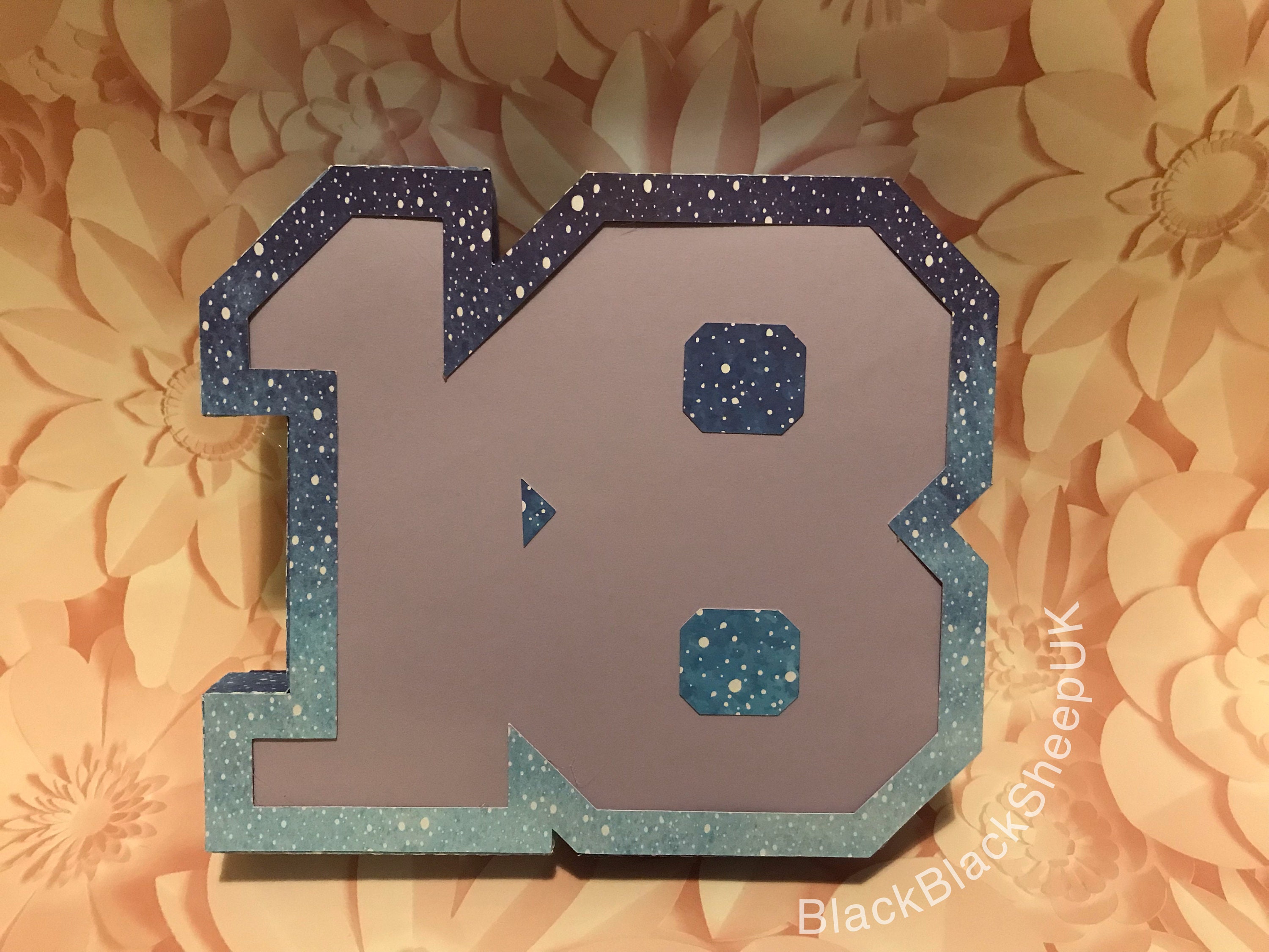 Fillable Number 18 SVG With Lid: 3D Paper Craft Gift Box (digital ...