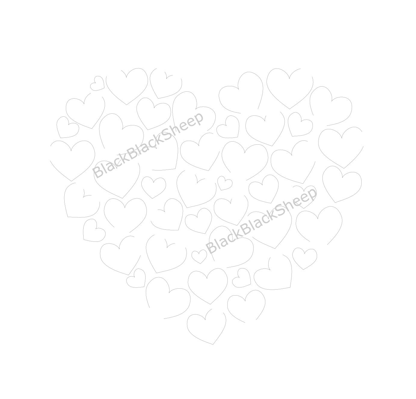 SVG 3D Pop up Papercraft Hearts in Heart Shape Digital Cutting - Etsy