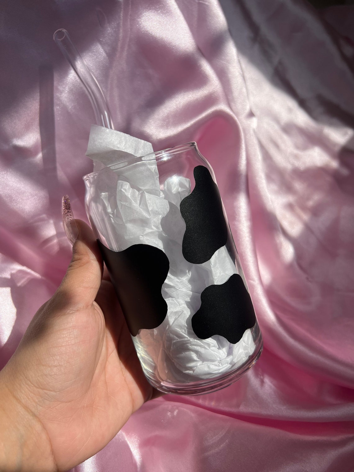 Cow Print Glass Can Beer Cans Moo Cans Cow Beer Cans - Etsy