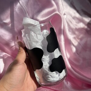Cow Print Glass Can Beer Cans Moo Cans Cow Beer Cans - Etsy