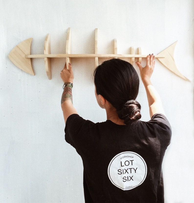 Wood Fish Shelf Wood Fish Wall Shelf Decoration for Kids - Etsy