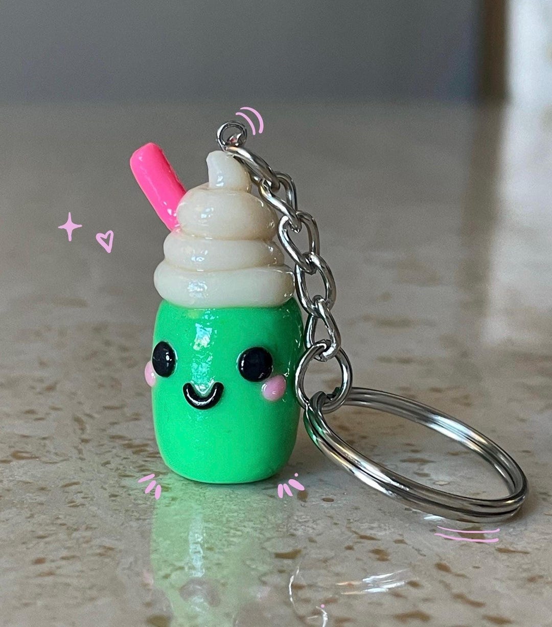 Cute Smoothie Keychain Polymer Clay Charm Kawaii Food Charm Kawaii Gift ...