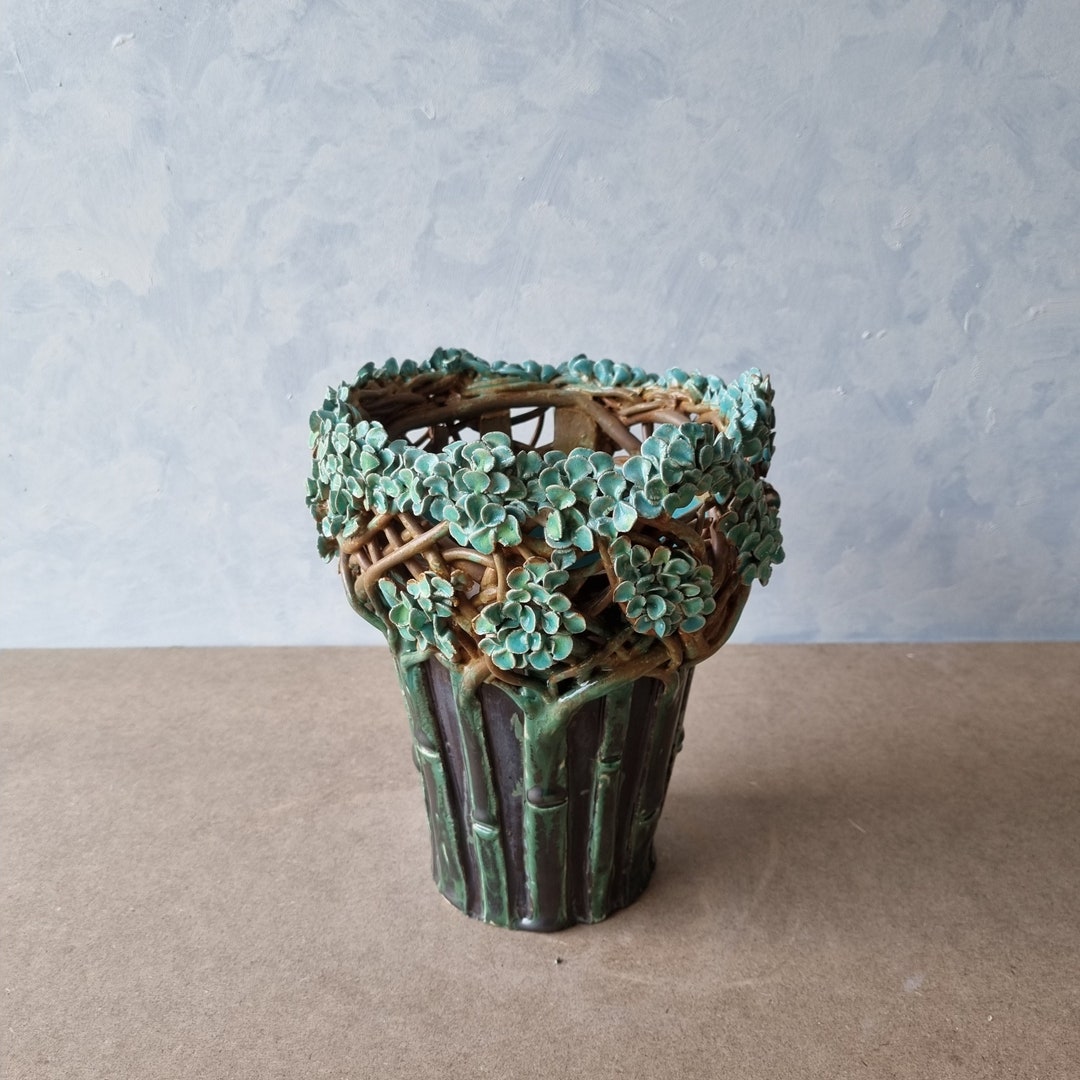 Ceramic Turquoise Vase, Tree Form Sculptural Vase ,artistic Ceramic ...