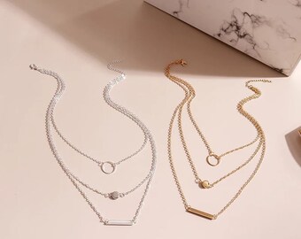 Layered Gold Necklace | Etsy