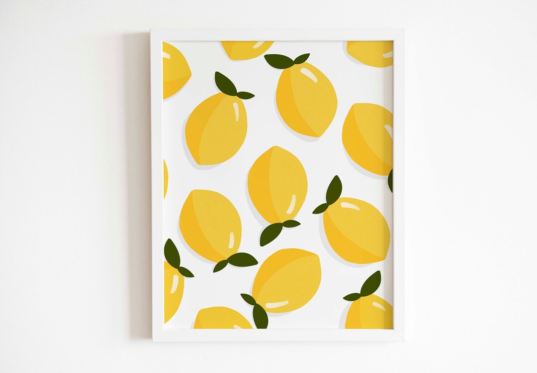 Lemon Digital Print, Fruit Digital Print, Printable Lemon Wall Art ...