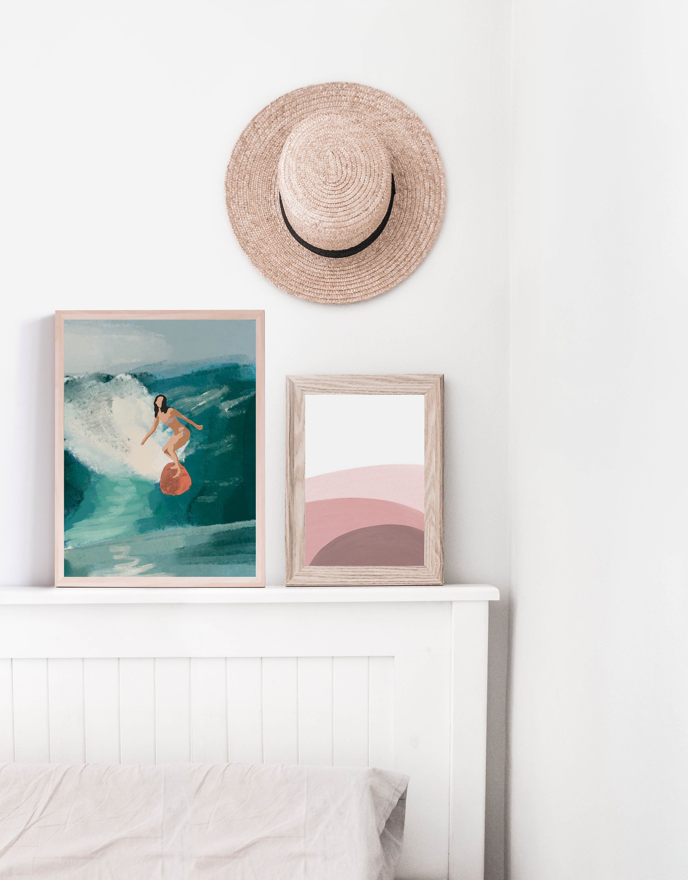 Surfer Digital Print, Ocean Art, Surfer Girl, Wave Wall Art, Ocean ...