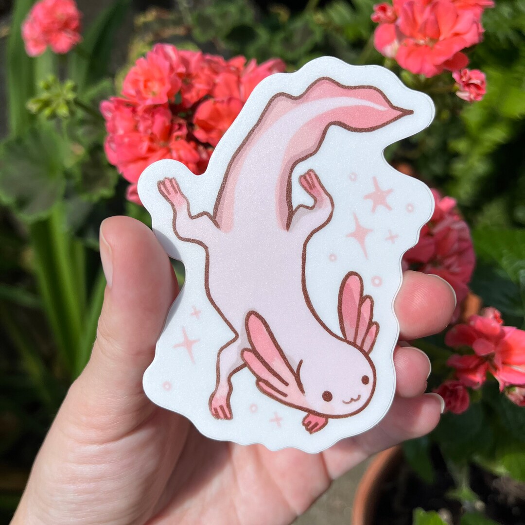 Adorable Axolotl - Vinyl Sticker | Waterproof Weatherproof Matte | Cute ...