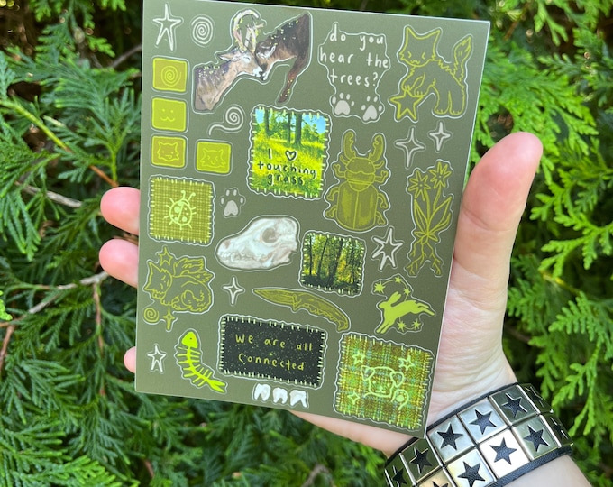 Touching Grass - Vinyl Sticker Sheet - Sturdy Matte Quality ...