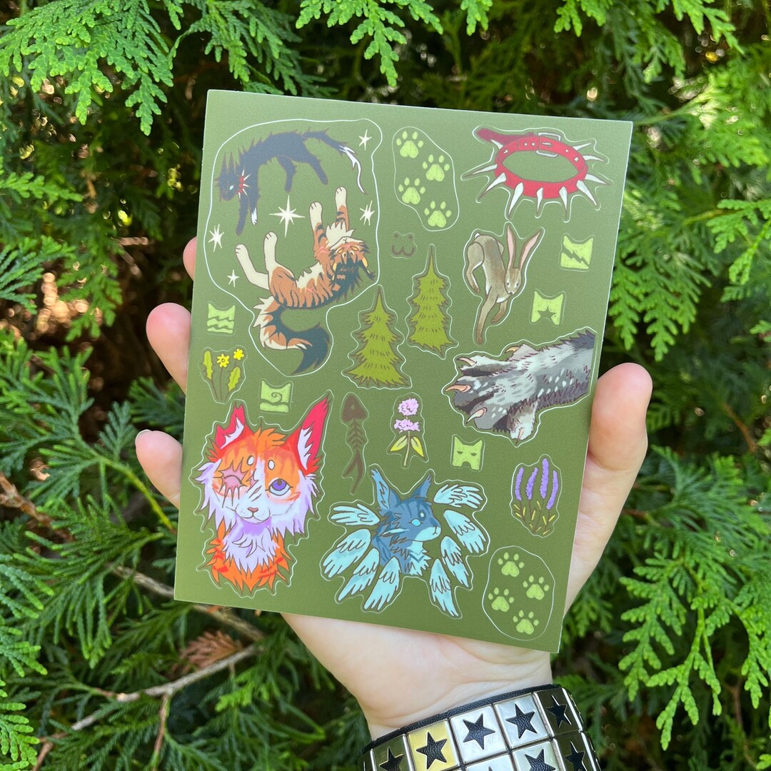 Warrior Cats - Vinyl Sticker Sheet - Sturdy Matte Quality - Whimsigoth ...