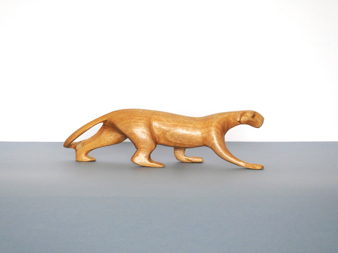 Panther Sculpture in Wood Izombe - Etsy