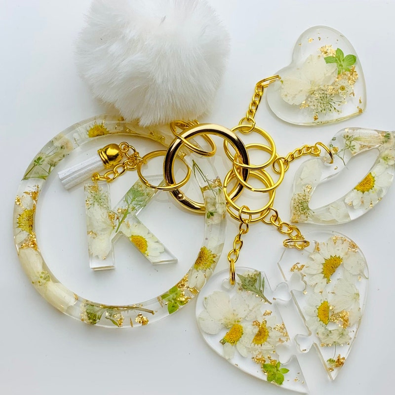Resin Initial Keychain - Etsy