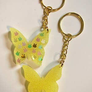 Easter Bunnies Letter & Butterflies Resin Keychain - Etsy