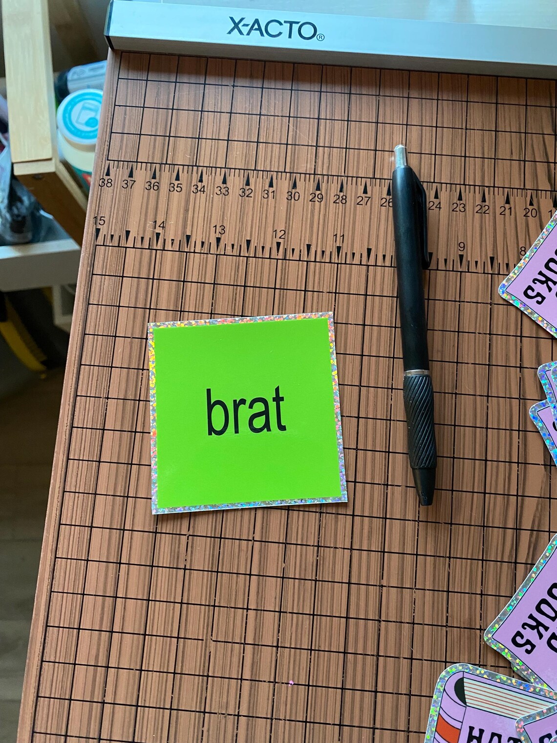Green Glitter Brat Square Sticker - Etsy