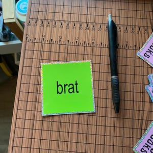 Green Glitter Brat Square Sticker - Etsy