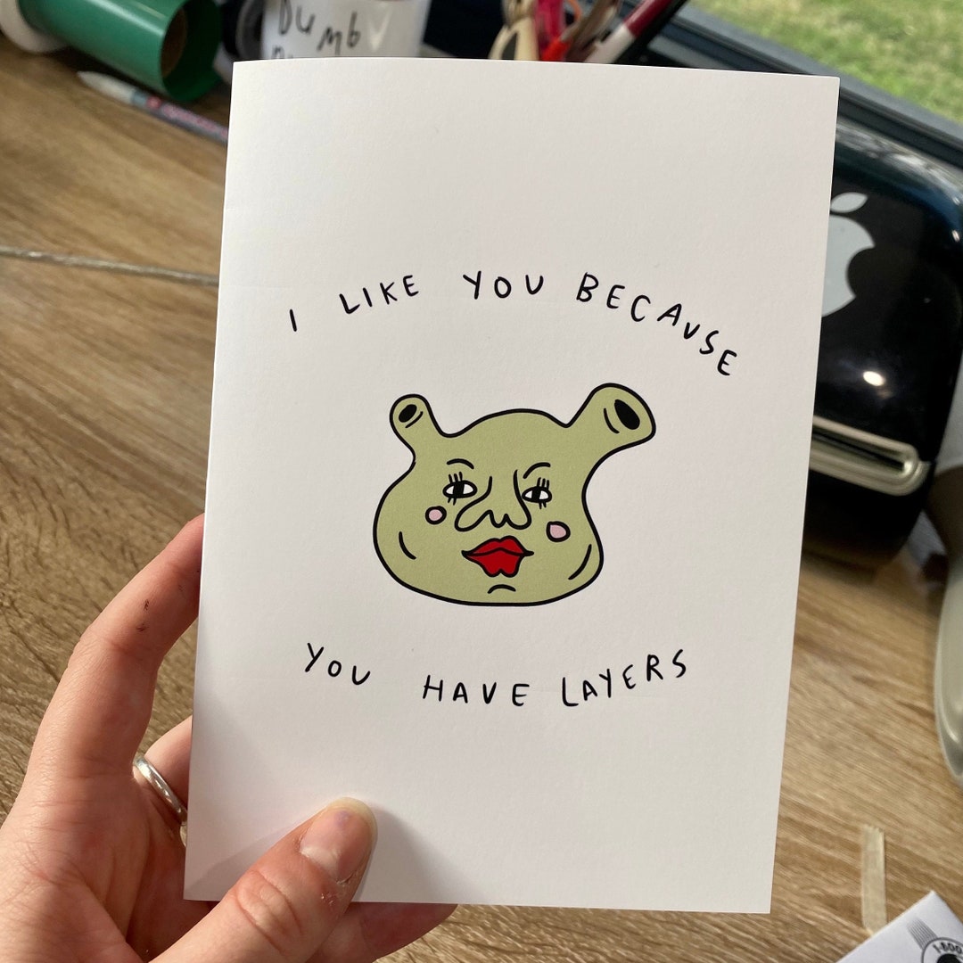 Shrek Ogre Layers Valentine Card - Etsy